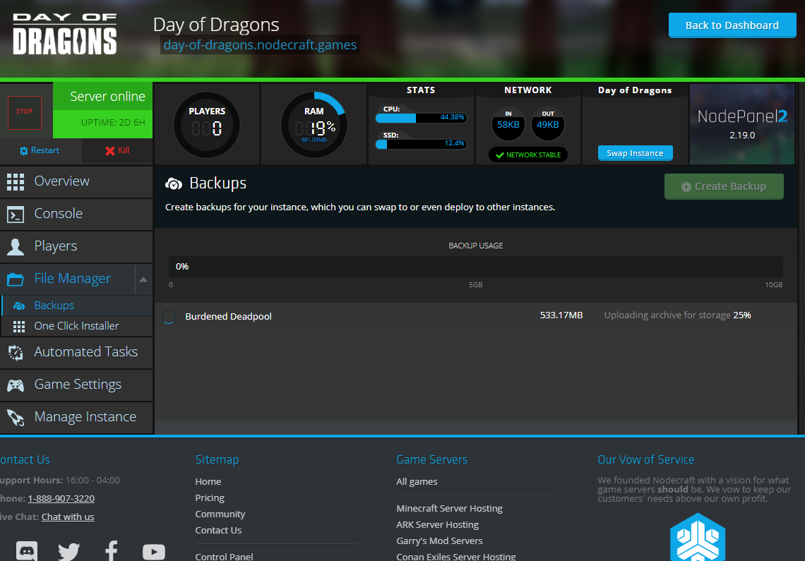 Day of Dragons Server Hosting - Nodecraft